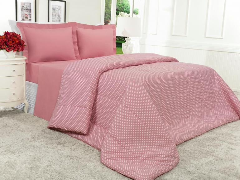 Edredom Solteiro Percal 200 fios - Ipsum Rosa Velho - Dui Design | Vida ...